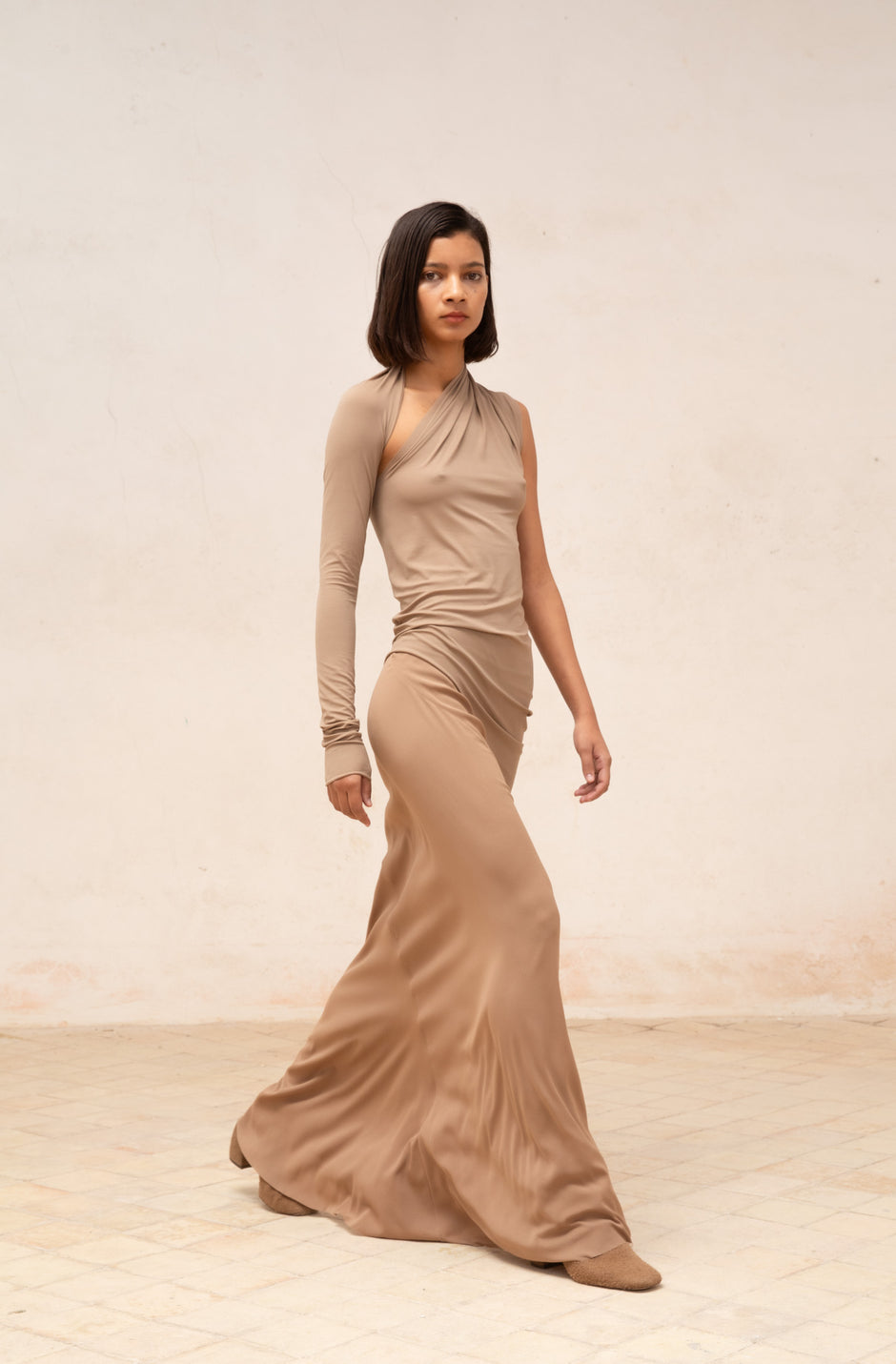 Cortana - Jackie, ivory yak wool sarong skirt