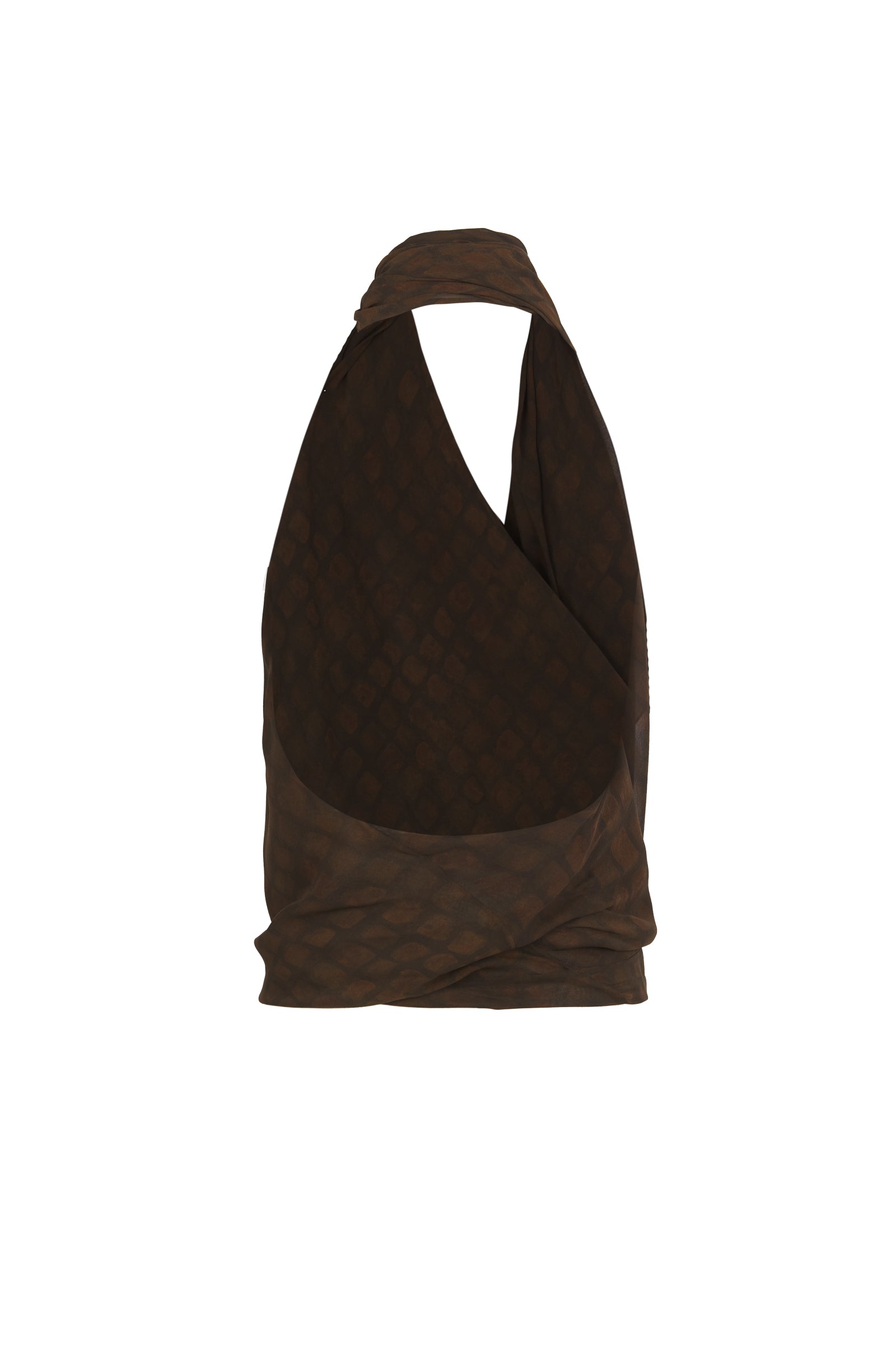 Cortana - Copal, jord print silk georgette top