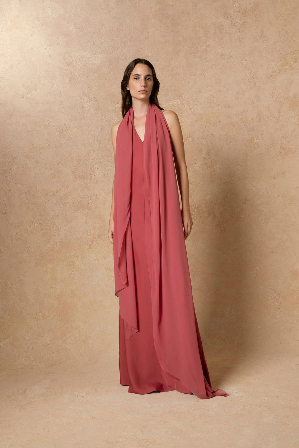 Cortana - Farah, convertible dress in pink silk