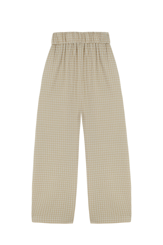 Cortana - Nuna, beige checked jacquard pants