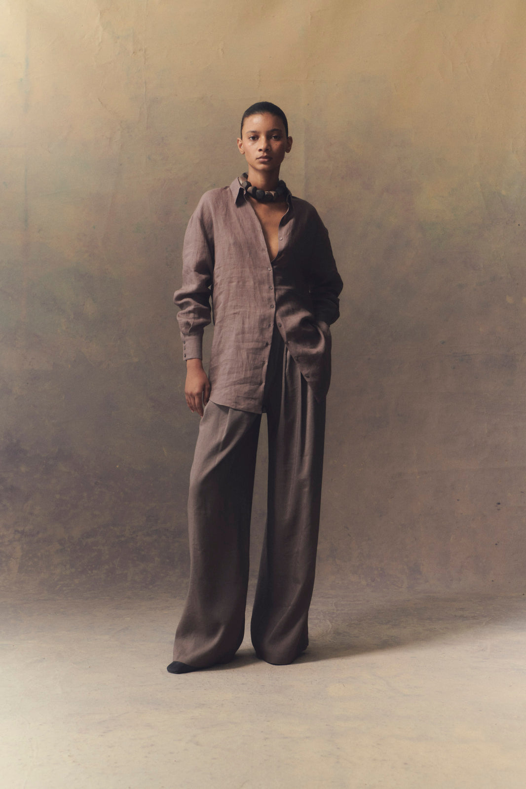 Cortana - Mira, graphite high-waisted pants